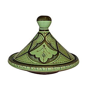 Moroccan Handmade Serving Tagine Exquisite Ceramic With Vivid colors Original Medium 10 inches Across