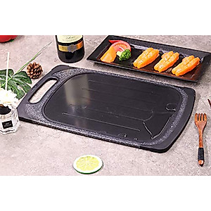 GRILLMATIC 2 in 1 Cutting Board, Meat Defroster, Juice Grooves, Easy-Grip, Plastic, Defrosting Tray Large, Eco Friendly, No Electricity, Thaw, Chopping Board, Non-Porous