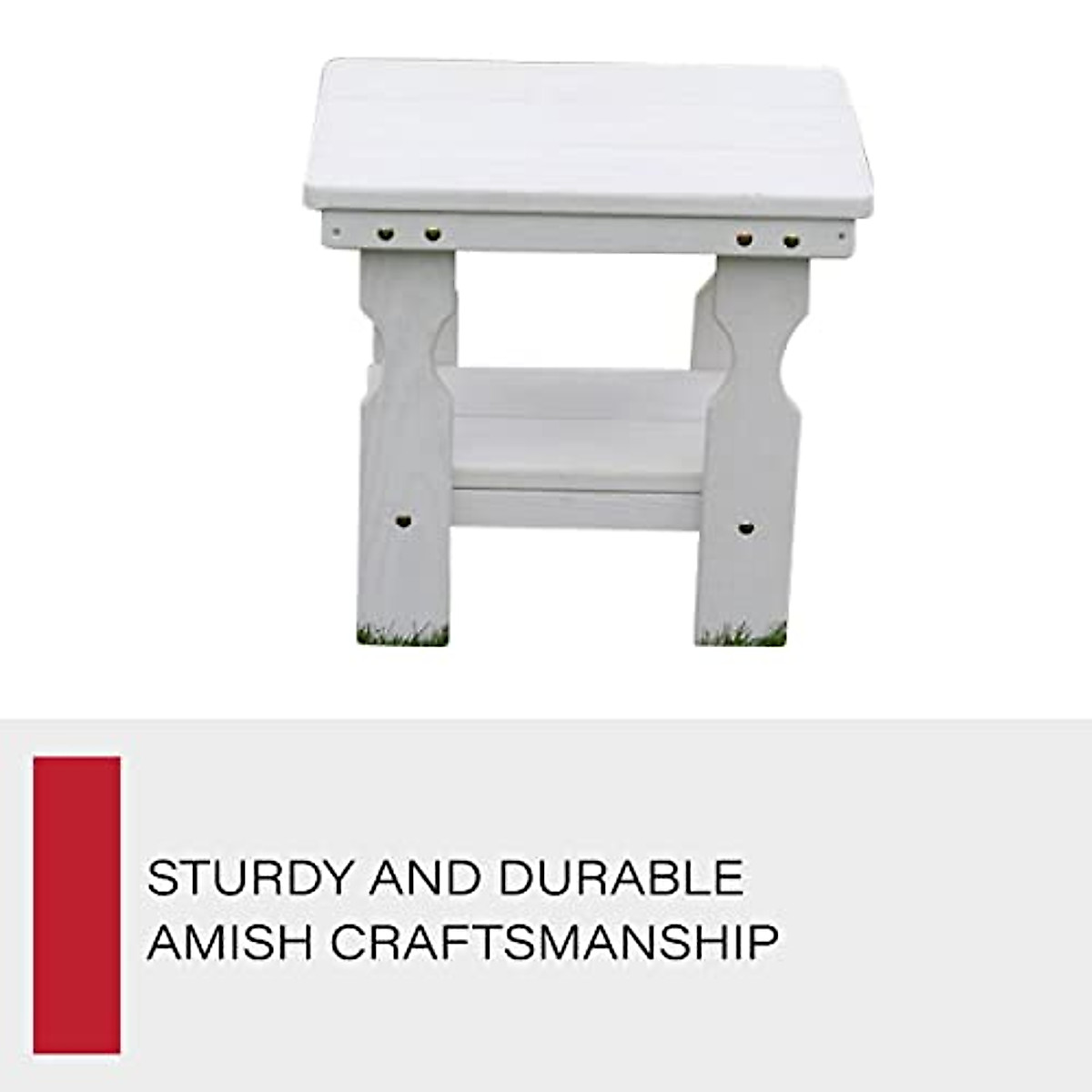 CAF Amish Heavy Duty Pressure Treated End Table (Semi-Solid White Stain)
