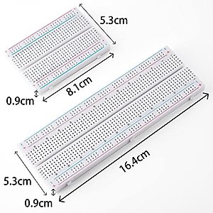 Breadboard Jumper Wires Kit 2Pcs 830 Breadboards 2PCS 400 Breadboards +130pcs Flexible Breadboard Jumper Wires +280pcs Jumper Wires+1pcs Tweezer for Arduino Raspberry Pi