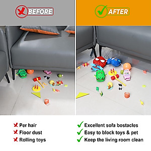 APOCAlLIS Transparent Toy Blocker for Under Furniture, Under Couch Blocker (4" H 16" L)，8 Pack Bed Blockers for Under Bed