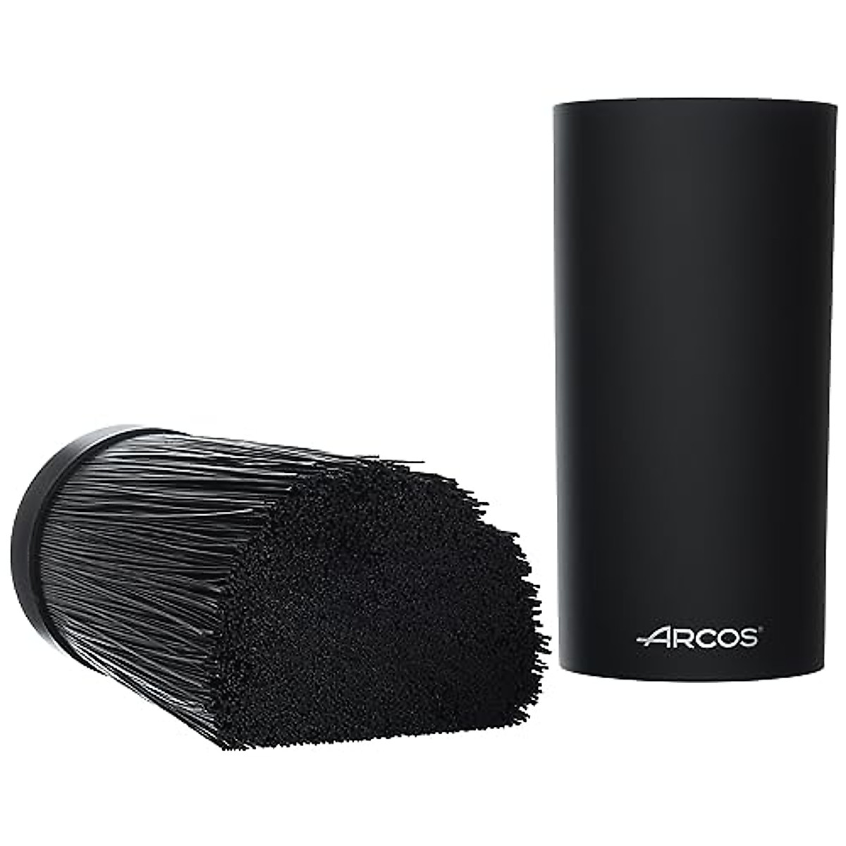 ARCOS Universal Knife Block Set Without Knives up to 8 Inch. 110x225 mm. 1225 gr. Made of thermoplastic Elastomer. Series Tacos Universales. Color Black