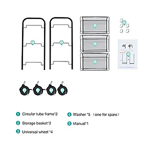 3-Tier Mesh Wire Rolling Cart with Baskets, Christmas Gifts Multifunction Utility Cart Wheels Lockable , Office Bedroom Storage Organizer , Easy Assembly Mesh Trolley Cart , Slide-Out Shelf, Black