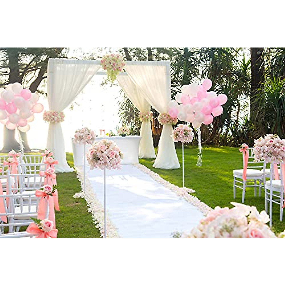 Qidkeo White Chiffon Fabric by The Yard 59" Wide,10 Yards Continuous