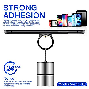 YINHEXI Phone Ring Holder Finger Kickstand, Cell Phone Ring Holder Finger Grip 360 Degree Rotation, with Crystal Stone Enamel Bee (Black)