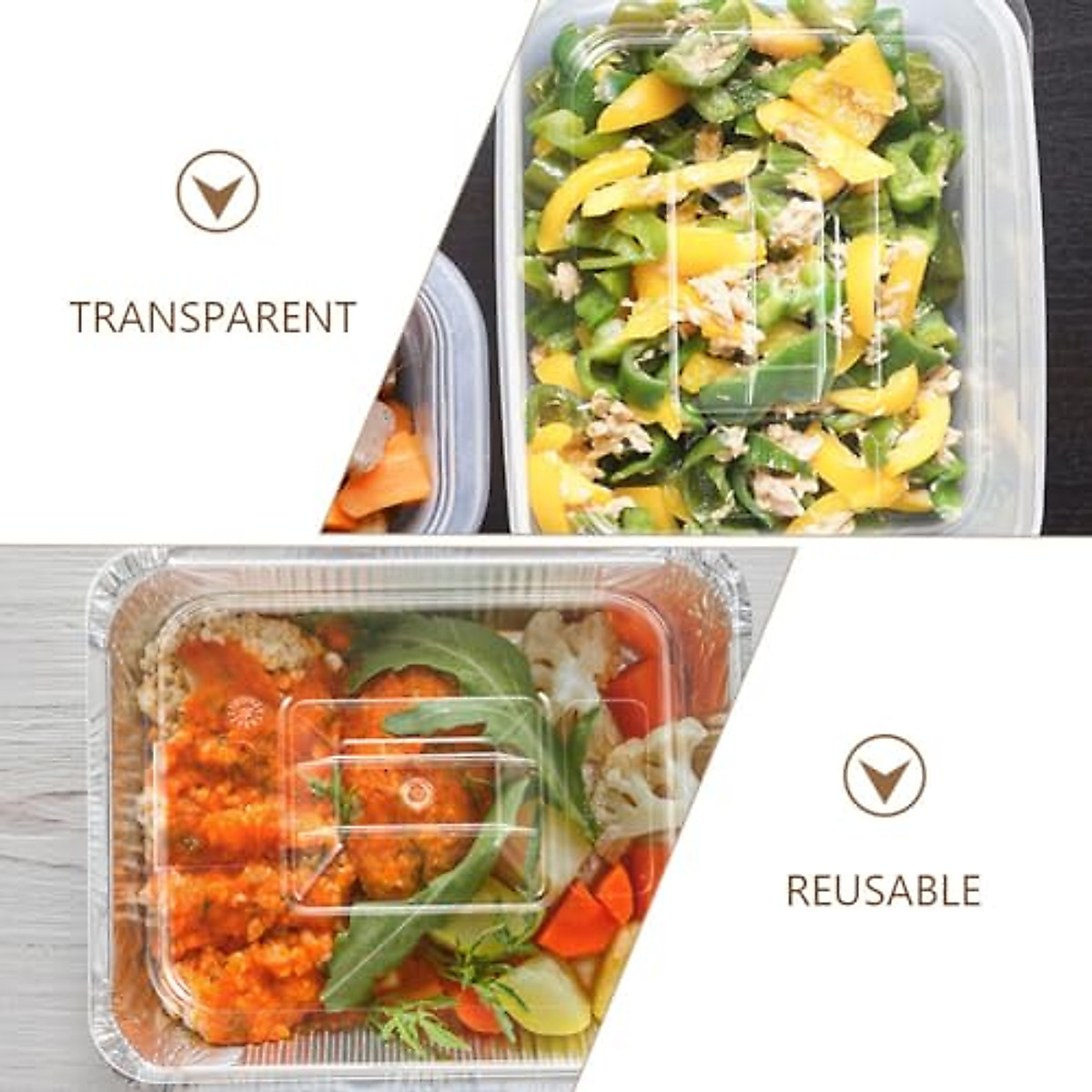 ABOOFAN Polycarbonate Hotel Pan Lids with Handle, 4pcs 1/6 Size Clear Acrylic Food Pan Lid Steam Table Pan Cover Food Storage Containers Covers for Restaurant Hotel