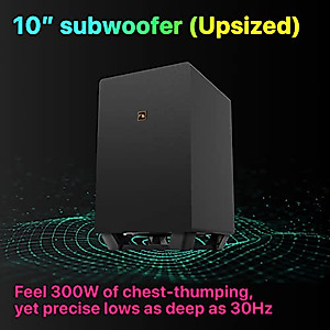 Nakamichi Shockwafe Pro Bluetooth 7.1.4 Channel Dolby Atmos/DTS:X Soundbar with 10" Wireless Subwoofer, 2 Rear Surround Speakers, eARC and SSE Max Technology (New), black