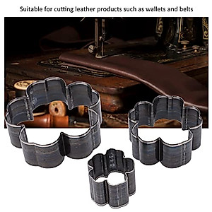 Honiwu 3PCS Flower Leather Die Cutter, Leather Hollow Punch Mold, Incisive Leather Cutting Dies, 1.2in 2in 2.8in One Hole Hollow Punch Tools Kit for DIY Leather Craft