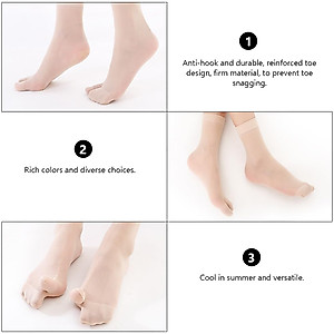 Happyyami 2 Pairs Summer Mid-Tube Silk Stockings for Women - Lightweight and Breathable Two-Toed Socks in Free Size