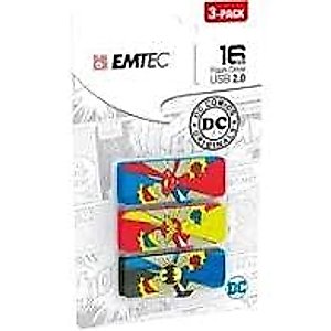 Emtec M700 Super Hero Flash Drive, 16Gb, 3-Pack