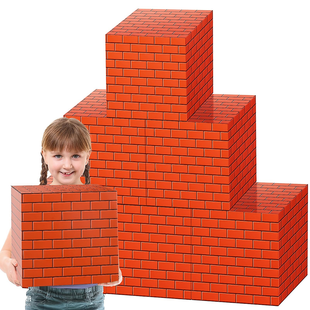 6 Pcs Brick Block Boxes 11.8 Inch, Halloween Trunk or Treat Decorations, Party Favor Box, Mystery Boxes, Props Boxes for Game Party Decorations Birthday Party Supplies