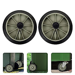 Happyyami Garbage Container Wheels 2Pcs Trash Can Garbage Can Rubber Replacement Wheel Can Pulley Outdoor Trash Can Wheels Tools Accessories Waste Container Wheels