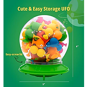 Poplings - The Original Suction Cup Toys in UFO Container - 35 pcs - Sensory Kids Bath Game