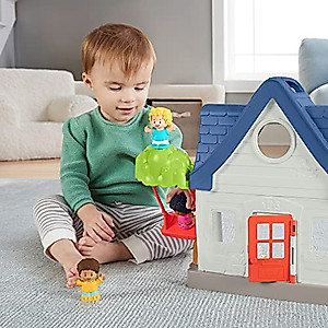 Fisher-Price Little People Toddler Play House with Lights Music & Smart Stages Learning Content, 2 Figures 6 Play Pieces, UK English Version, HCJ66