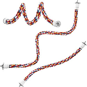 SUGN Birds Cage Accessories Pet Colorful Perches Bird Toys Cotton Rope Parrot Playstand(80cm)
