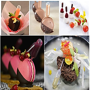 Plastic Pipettes Squeeze Dropper Disposable 4ml, 100PCS Dropper Strawberry Pipettes for Chocolate, Cupcakes, Strawberries,Ice Cream, Mini Cakes