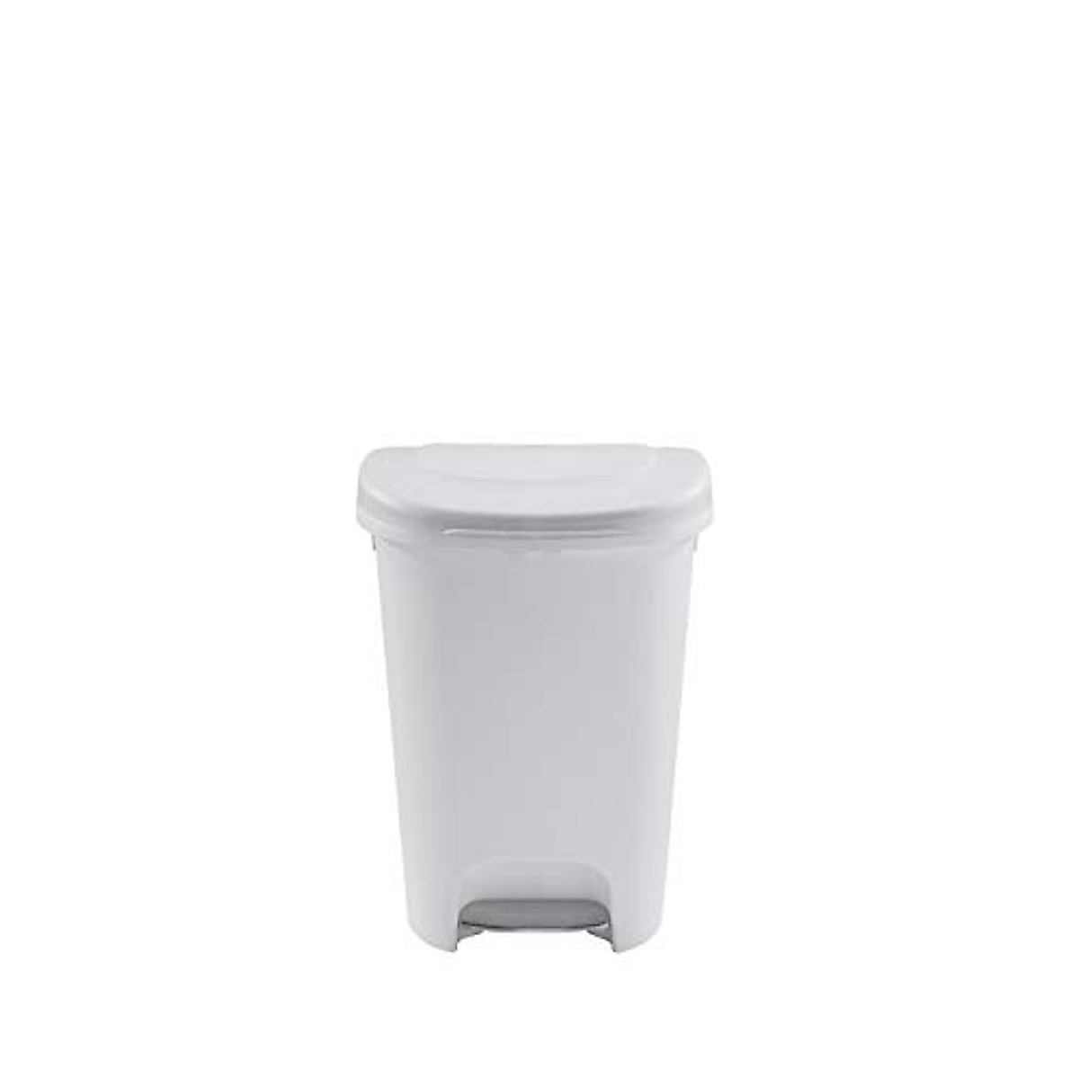 Rubbermaid Classic 13 Gallon Premium Step-On Trash Can with Lid and Stainless-Steel Pedal, White Waste Bin for Kitchen