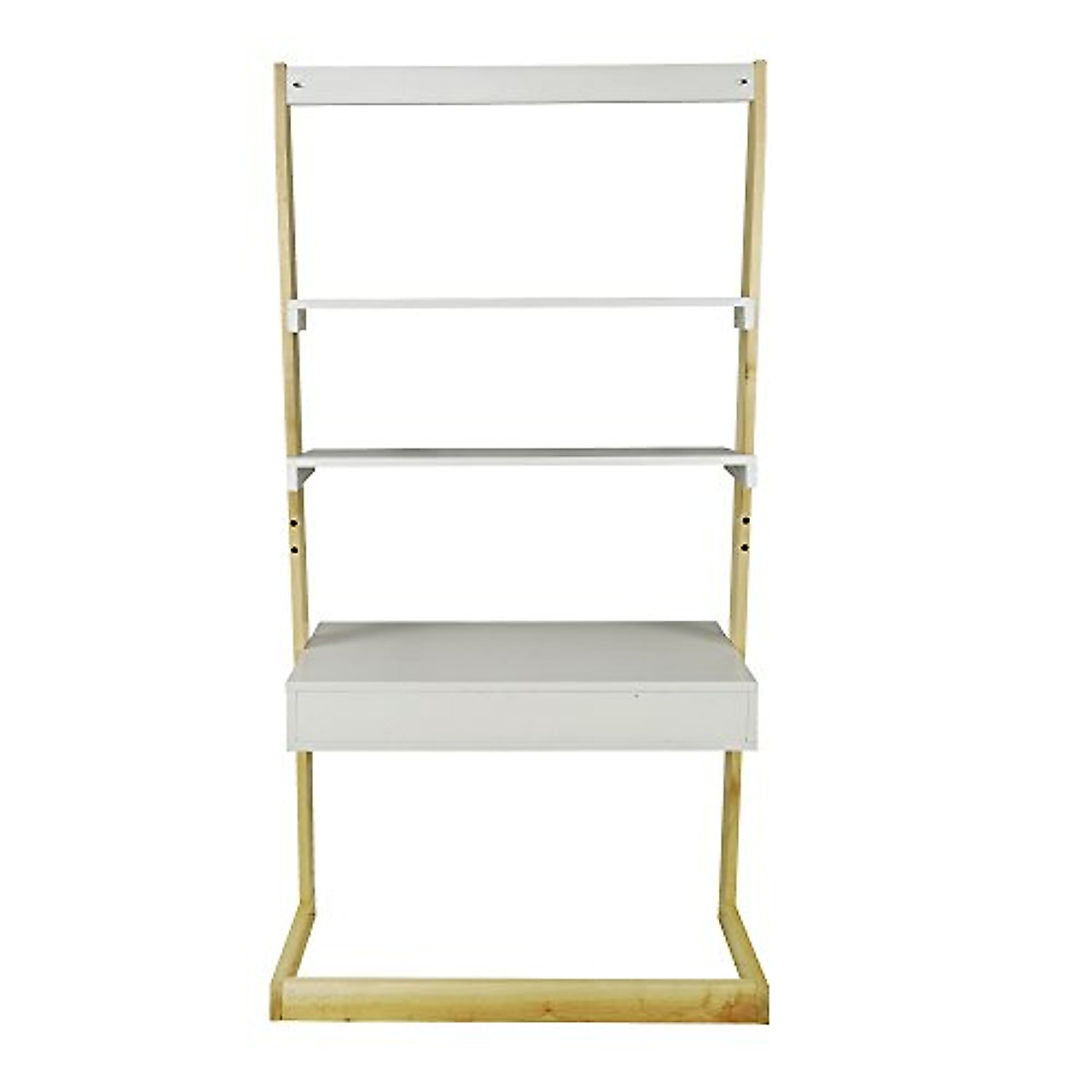 American Trails Freestanding Ladder Desk With Drawer, Natural Maple/White