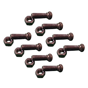 8 - Plow Bolts & Nuts for Blades/Cutting Edges, 5/8-11x2 1/4 - Grade 8, Dome Head