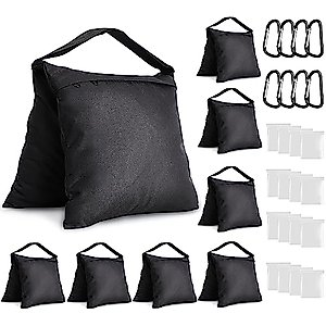 8 Packs Sandbags Weight Bags for Light Stand Photography Video Support, Heavy Duty Saddlebags for Backdrop Stand, Photo Tripod, Outdoor Canopy, Pop up Tent, Umbrella Base, Fishing Chair, Wedding Shed
