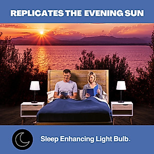 Low Blue Sleep Light Bulb - NorbSLEEP Low-Blue Light Bulb for Bedtime, Evening and Night, for Restful, Healthy Sleep for All Ages (Baby, Children, Adults), Produces Natural Melotonin (6W 1-Pack)