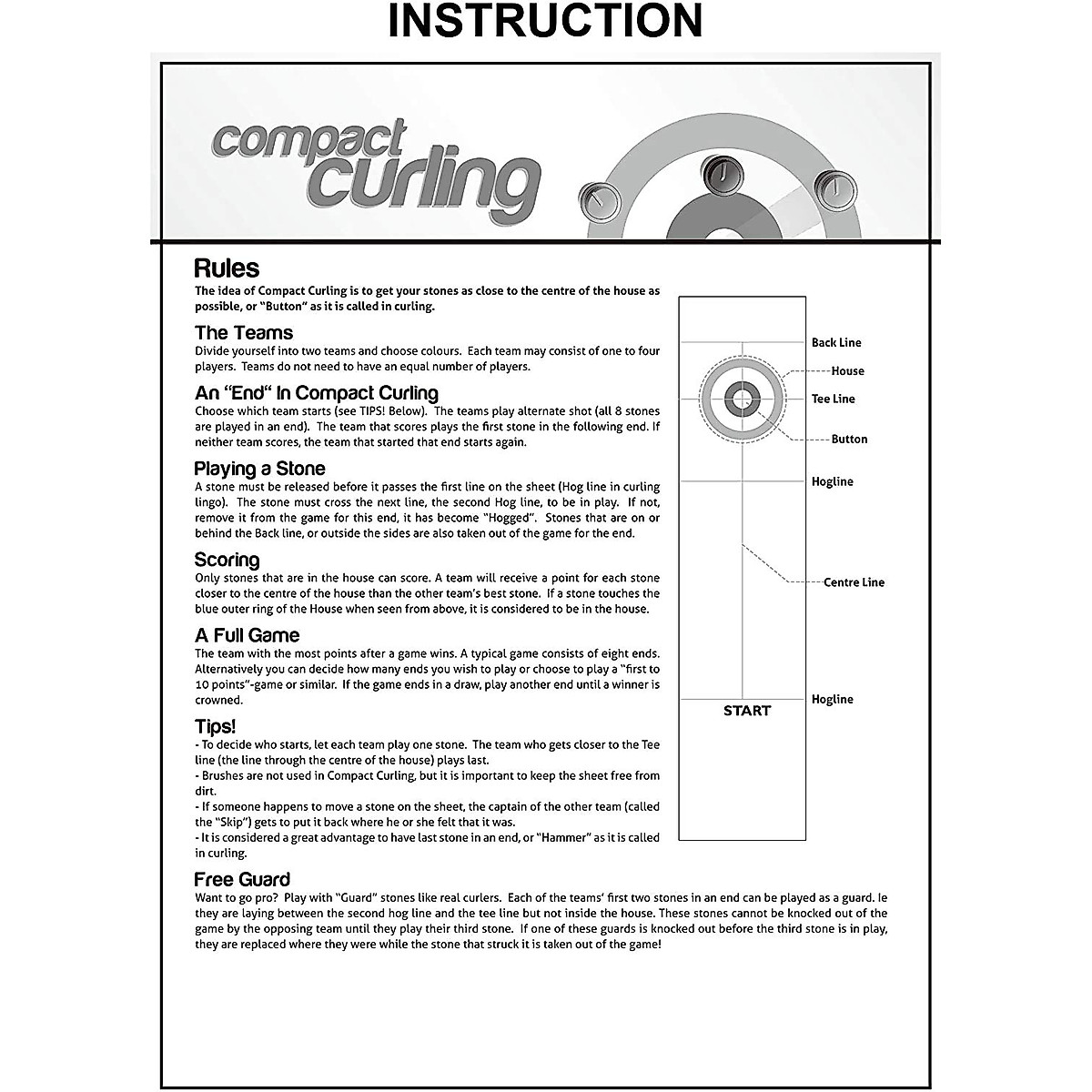 Table Top Fun Family Games Compact Curling Board Game Set for Kids and Adults Shuffleboard Pucks with 8 Rollers