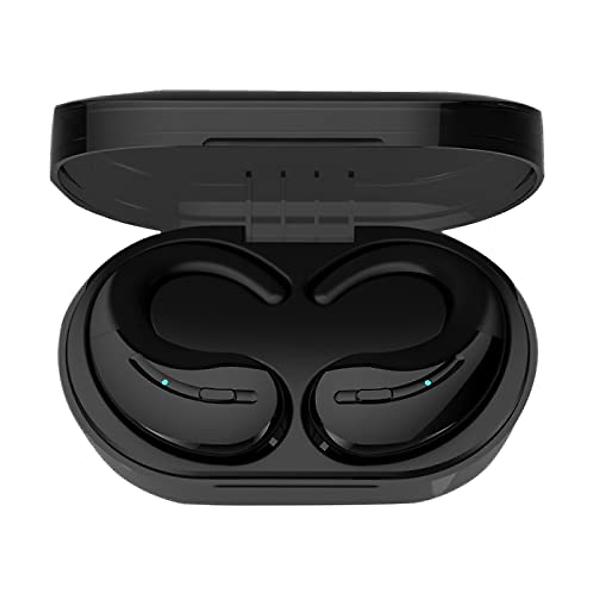Lightweight Bluetooth Headphones Wireless Earbuds with Wireless Charging Case with Earhooks Headset Built-in Mic for Sport Clear Calls Work Music