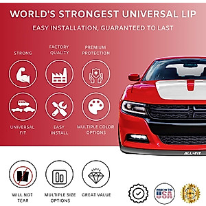 All-Fit Automotive Lip Kit for Side Skirts – Sleek Ground Effect & Improved Airflow – Durable, Easy-to-Install Automotive Exterior Accessories (2.5” W x 14’ L, Red)