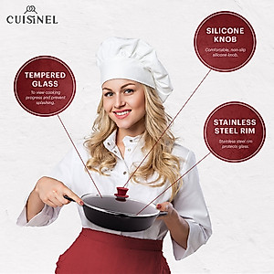 Cast Iron Skillet - 12"-Inch Frying Pan with Assist Handle and Pour Spots + Silicone Grip Cover + Glass Lid with Steam Vent Hole - 12"-Inch/30.48-cm - Compatible with Lodge Cast Iron Skillet Pan