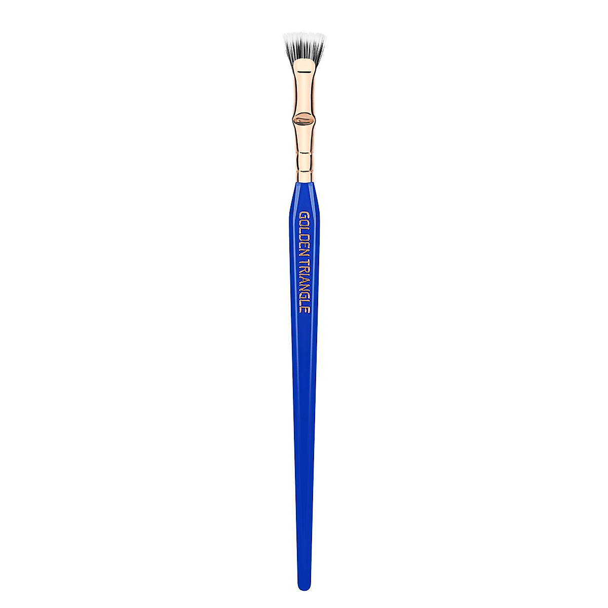 Bdellium Tools Professional Makeup Brush - Golden Triangle 730 Bent Mascara Fan - With All Vegan and Soft Synthetic Fibers, For Applying Mascara (Blue, 1pc)