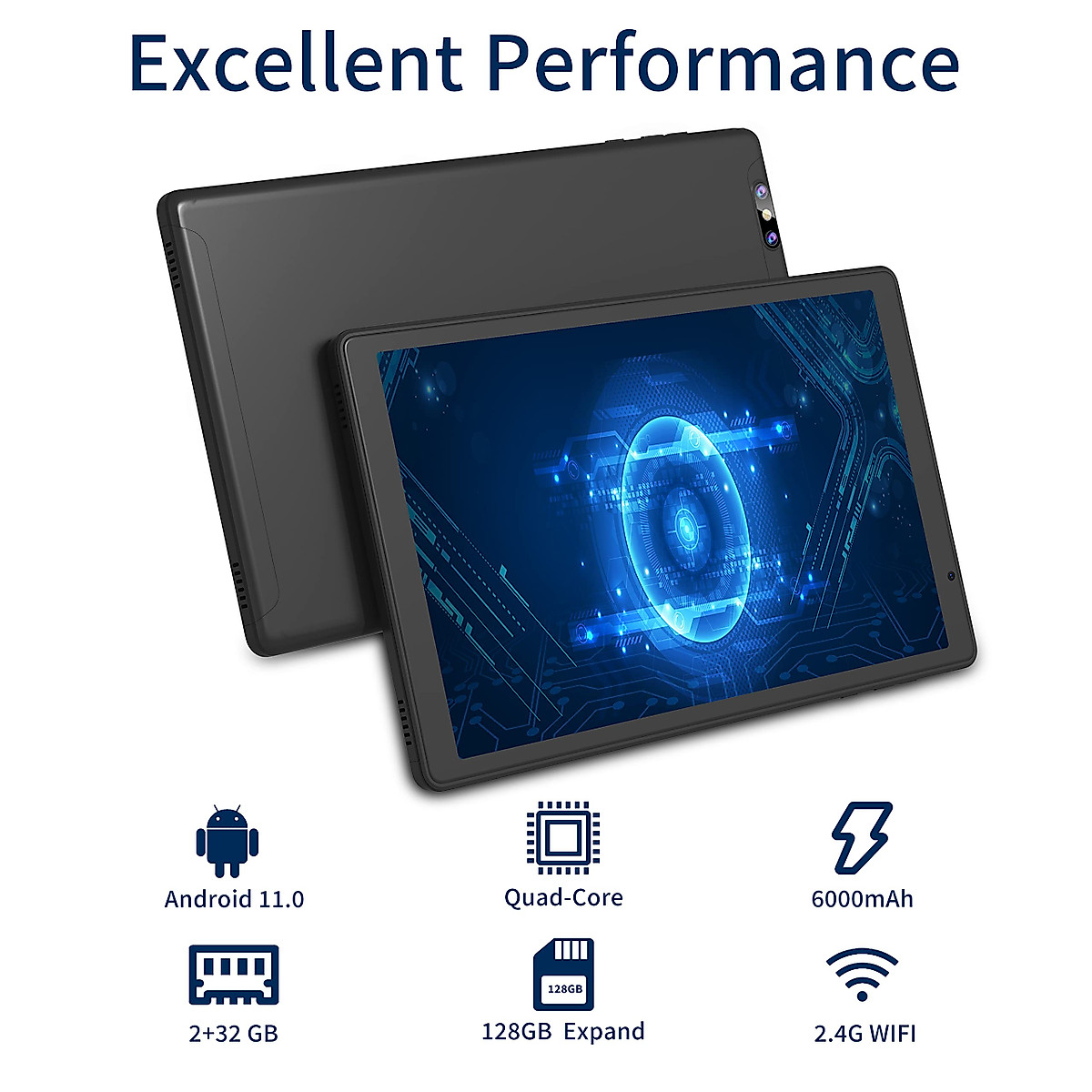 Tibuta Tablet 10.1" Android 11.0 Tablets, 2GB RAM 32GB ROM, Quad Core Processor, 5.0MP Front +8.0MP Rear Camera, 2022Bluetooth Tablets, Wi-Fi Tablet 6000mah Halloween,Christmas and New Year Gifts