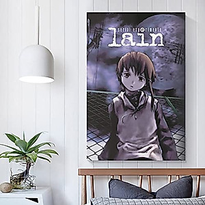 CAON Serial Experiments Lain Anime Poster Canvas Wall Art 90S Room Aesthetic Posters 12x18inch(30x45cm)
