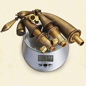 Mixer Tap Double Handle Bronze Solid Brass Sink Hot and Cold Water Tap 3-holes Full Copper Kitchen Basin Mixer Faucet Deck Mounted Bathroom Washbasin Tap Bath Bathtub Waterfall Faucet Set