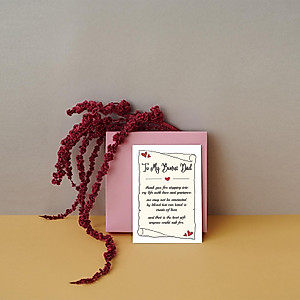 SuperShunhu Sweet Birthday Card for Bonus Dad, Funny Poem Fathers Day Card for Bonus Dad, Bonus Dad Card from Stepdaughter Stepson, Appreciation Card for Stepdad, Thank You Card