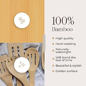 REHAU Bamboo Kitchen Utensils Set 8pcs – Non-Stick Wooden Spoons for Cooking – Quality Wooden Spoon & Wooden Spatula Set, Kitchen Wooden Utensils for Cooking - Easy to Clean Wooden Cooking