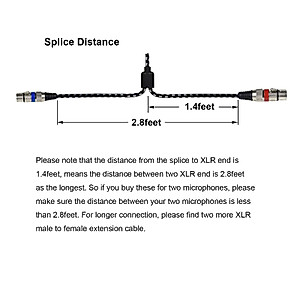 Mugteeve 3.5 mm to Dual XLR Female Y Splitter Cable, Stereo 1/8" Mini TRS to Dual Female XLR Breakout Mic Cord Adapater, Nylon Braided, OFC Shield, for Recording, Livestream, Broadcast - 10 Feet