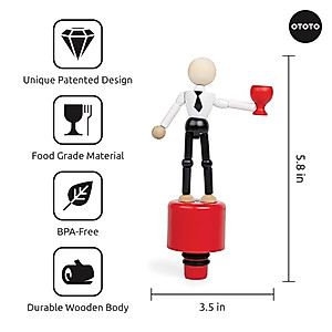 Wasted Wine Stopper by OTOTO - Wine Bottle Stopper, Wine Stoppers for Wine Bottles, Wine Accessories, Wine Bottle Stoppers, Funny Kitchen Gadgets, Fun Wine Stoppers Cute Wine Corks for Wine Bottles