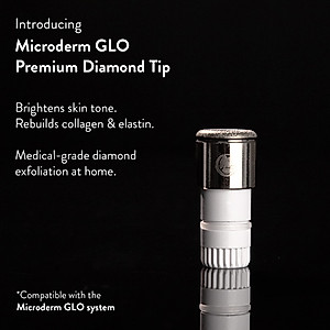 Microderm GLO Premium Diamond Microdermabrasion Tips by Microderm GLO - Medical Grade Stainless Steel Accessories, Patented Safe3D Technology, Safe for All Skin Types. (Premium)