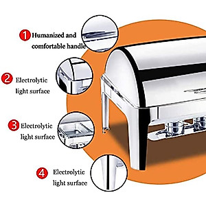 UZOURI Stainless Steel Chafing Dish, Chafing Dish Set Food Warmer Buffet, with Food Pans Fuel Holders, Food Warmer Professional Set for Catering, Buffet and Party(Size:1) (1)