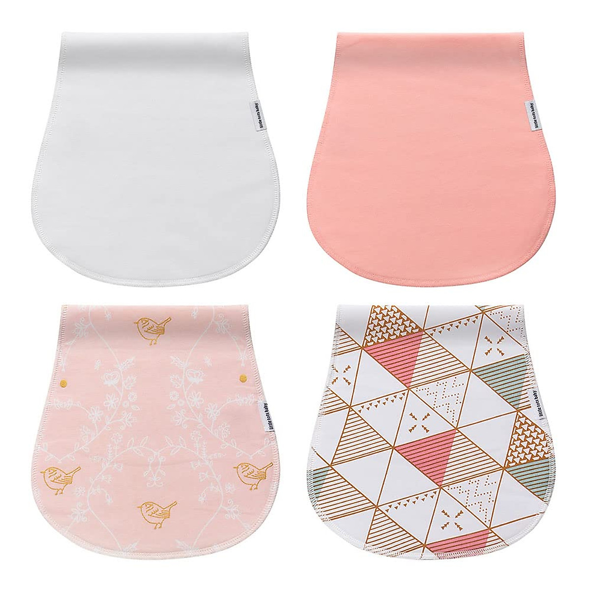 Burp Cloths Baby Burp Set, Burping Cloth Newborn Towel for Newborns Boys Girls 4 Pack 19.68x9.45in (Pink)