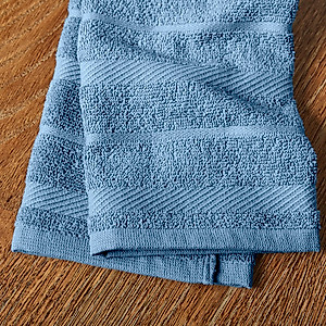 KitchenAid Albany Kitchen Towel 4-Pack Set, Blue Velvet /White, 16"x26"