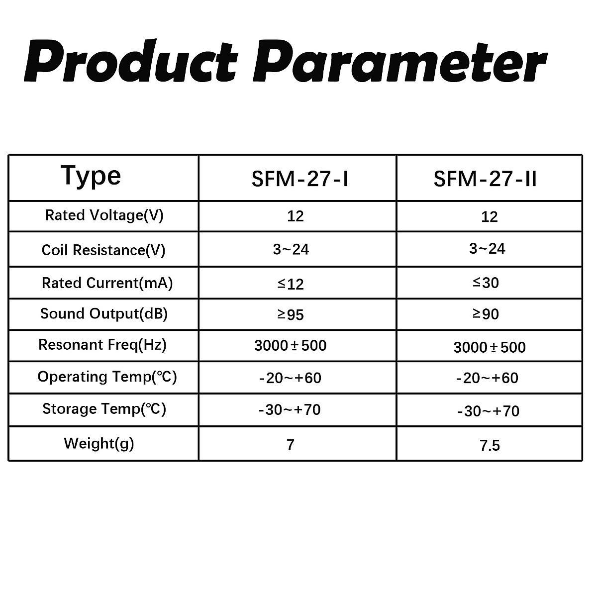 mxuteuk 6pcs DC 3-24V Wired Electronic Buzzer Alarm Sounder Speaker Intermittent Beep Tone SFM-27-II