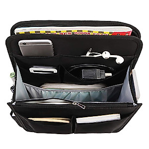 VANCORE Backpack Organizer Insert with Zipper for Rucksack Black Travel Nylon Shoulder Bag Organizer Waterproof