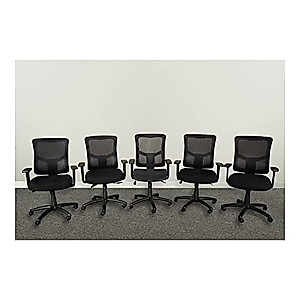Alera Elusion II Series Mesh Mid-Back Synchro Seat Slide Chair, Supports Up to 275 lb, 17.51" to 21.06" Seat Height, Black