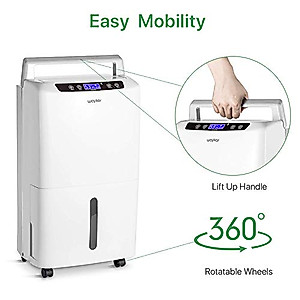 Waykar 2000 Sq. Ft Dehumidifier for Home and Basements, with Auto or Manual Drainage, 0.66 Gallon Water Tank Capacity