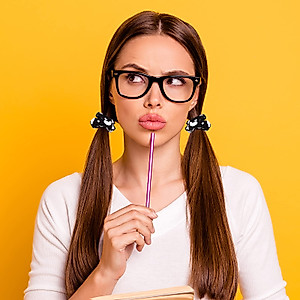 Xinnun 10 Pieces Cow Print Cloth Scrunchies Hair Ropes, White and Black, for Women Girls Hair Accessories Party Decoration Supplies