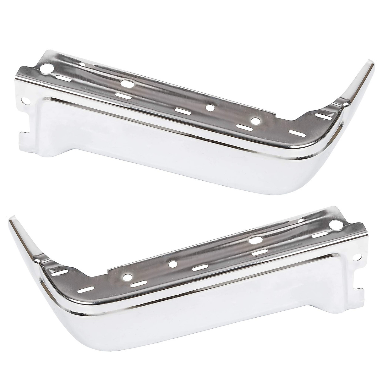 ECOTRIC Rear Step Bumper End Cap Cover Compatible with 2009-2014 Ford F150 Styleside Face Bar Driver Passenger Side W/O Sensor Hole Chrome 2 Packages