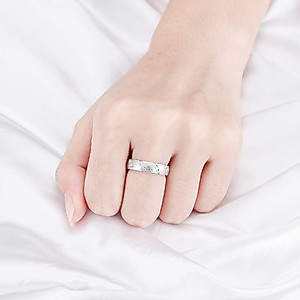 DovEggs Moissanite Wedding Band for Men Women 0. 33ctw 1.5mm G-H-I Color Heart Arrows Cut Moissanite 14K Gold Quality Silver Wedding Engagement Ring Band Width 4.7mm (7)