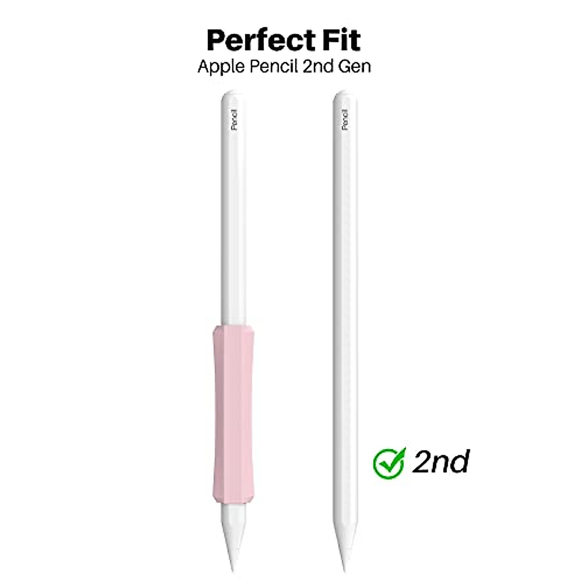 NIUTRENDZ 3 Pack Apple Pencil Grip Silicone Case Accessories Cover Ergonomic Design Sleeve Compatible with Magnetic Charging and Double Tap (Apple Pencil 2nd Generation, White + Purple + Pink)