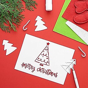 12 Pcs Christmas Tree Stencils for Painting, Reusable Holiday Pine Tree stencil Merry Christmas Stencils for Card Making Wood Sign DIY Crafts (12pcs tree 6x5inch)